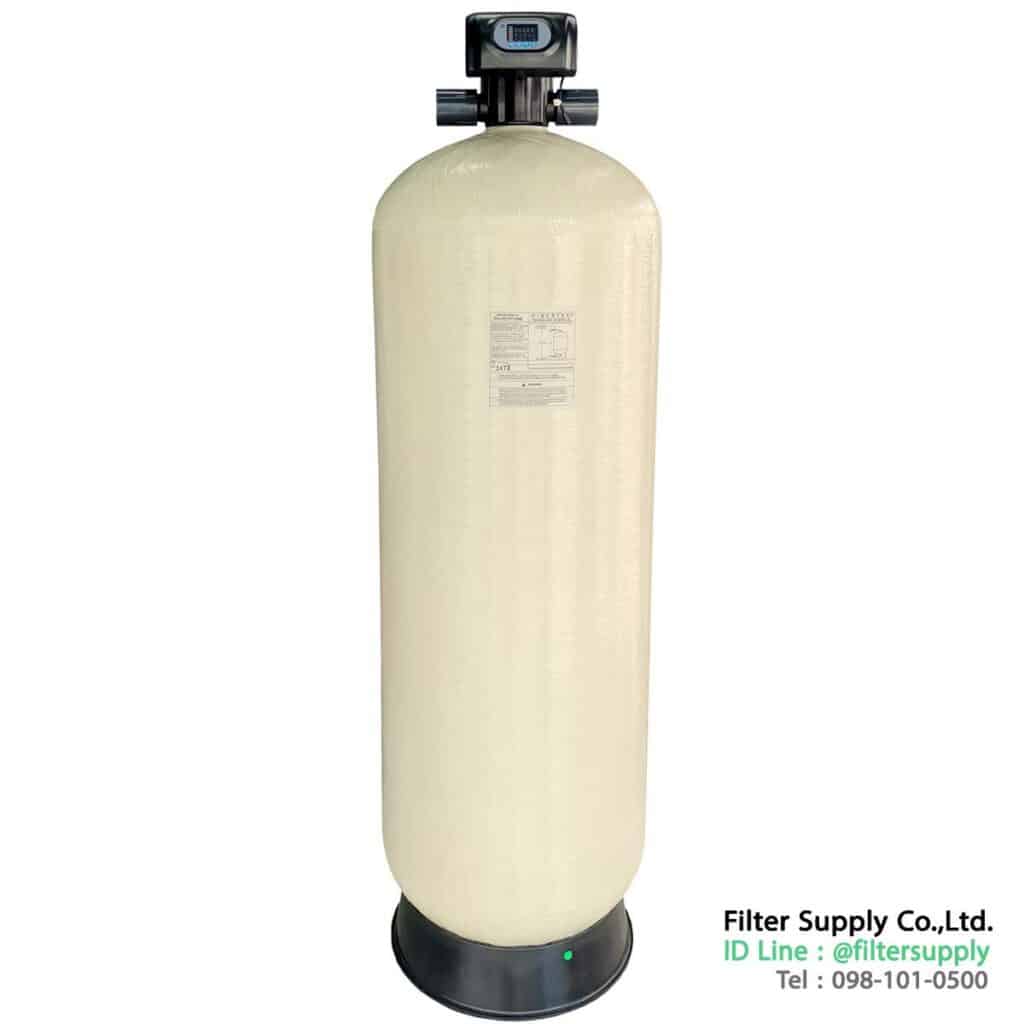 ถังกรองน้ำ FRP Fibertek 2472 สีอัลมอนด์ Fiberglass Media Tank 24×72 ...